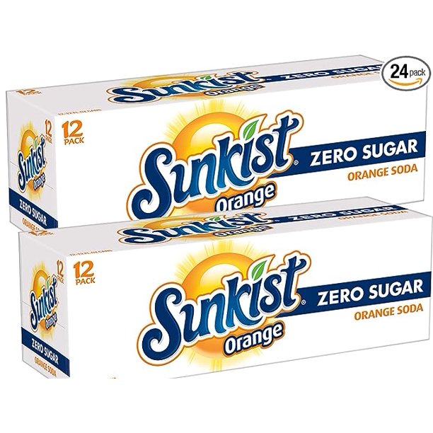 Sunkist Soda Bundled by Louisiana Pantry (Zero Sugar Original, 24 Pack ...