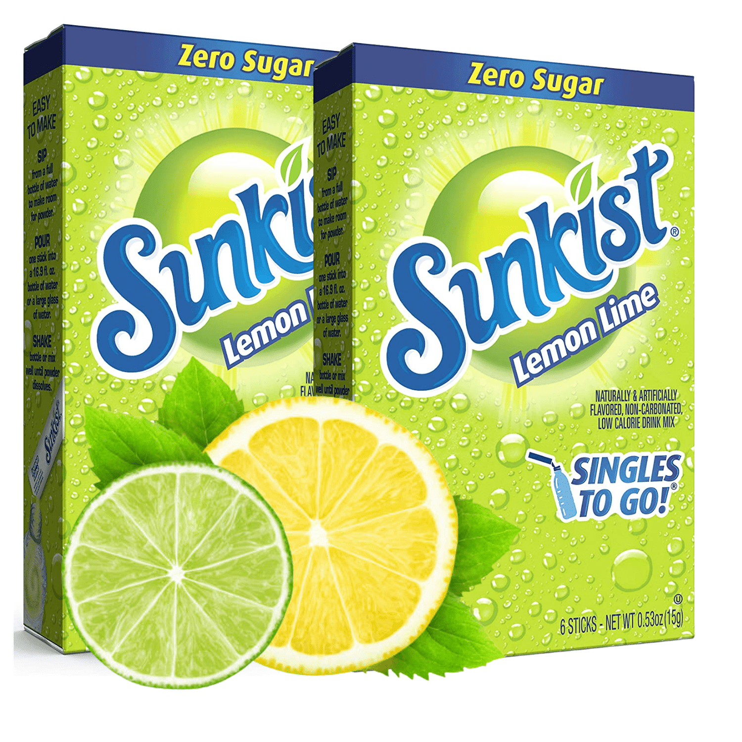 RGSBEBEHOU Sunkist Soda Lemon Lime Singles To Go Powder Drink Mix Water ...