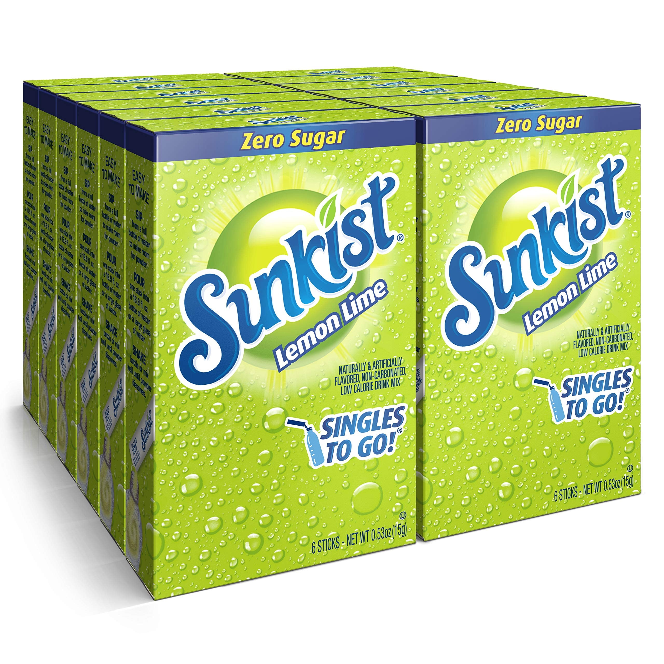 Sunkist Soda Lemon Lime Singles To Go Drink Mix, 0.53 OZ, 6 CT (Pack of ...
