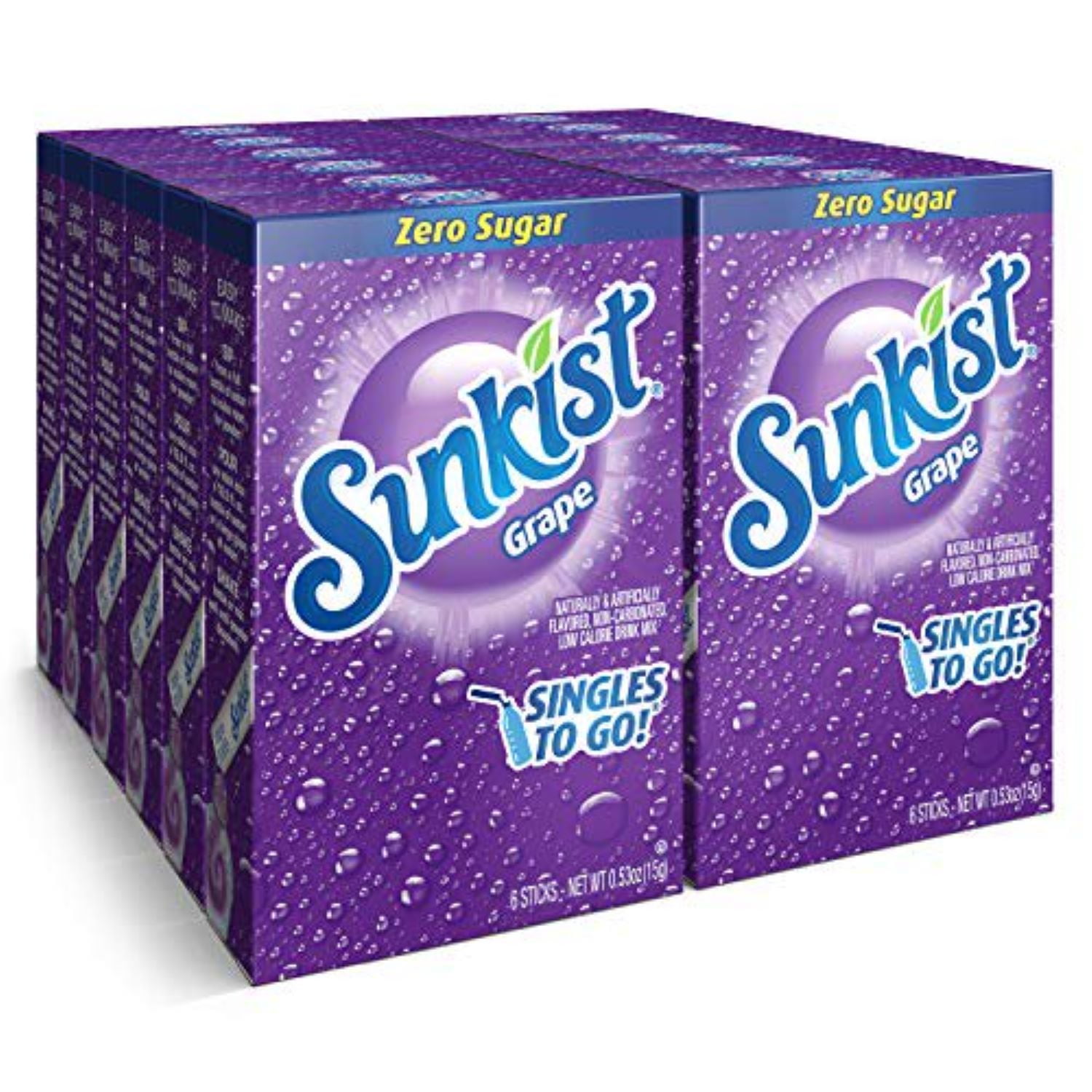 Sunkist Zero Sugar Grape Soda Singles To Go Drink Mix, Non-Carbonated ...
