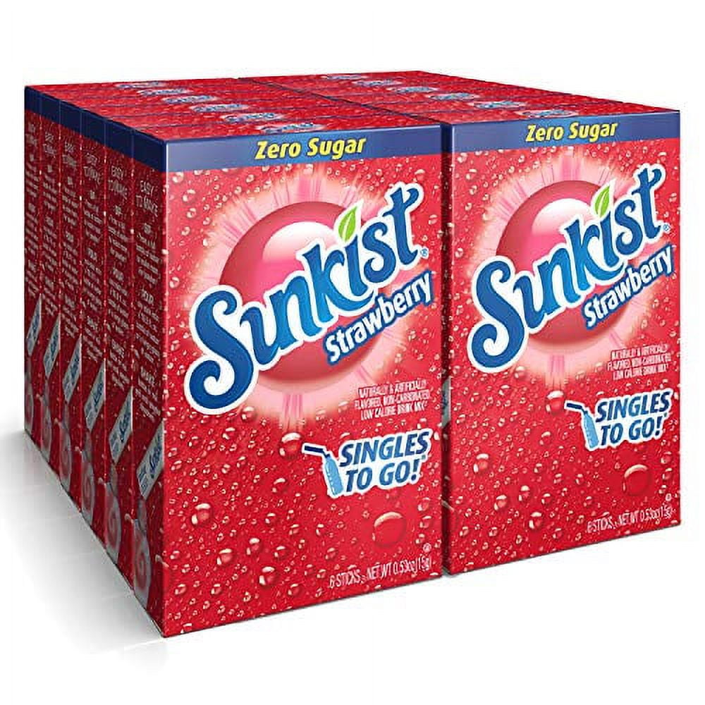 Sunkist Soda Singles To Go Drink Mix, Strawberry, 12 Boxes with 6 ...