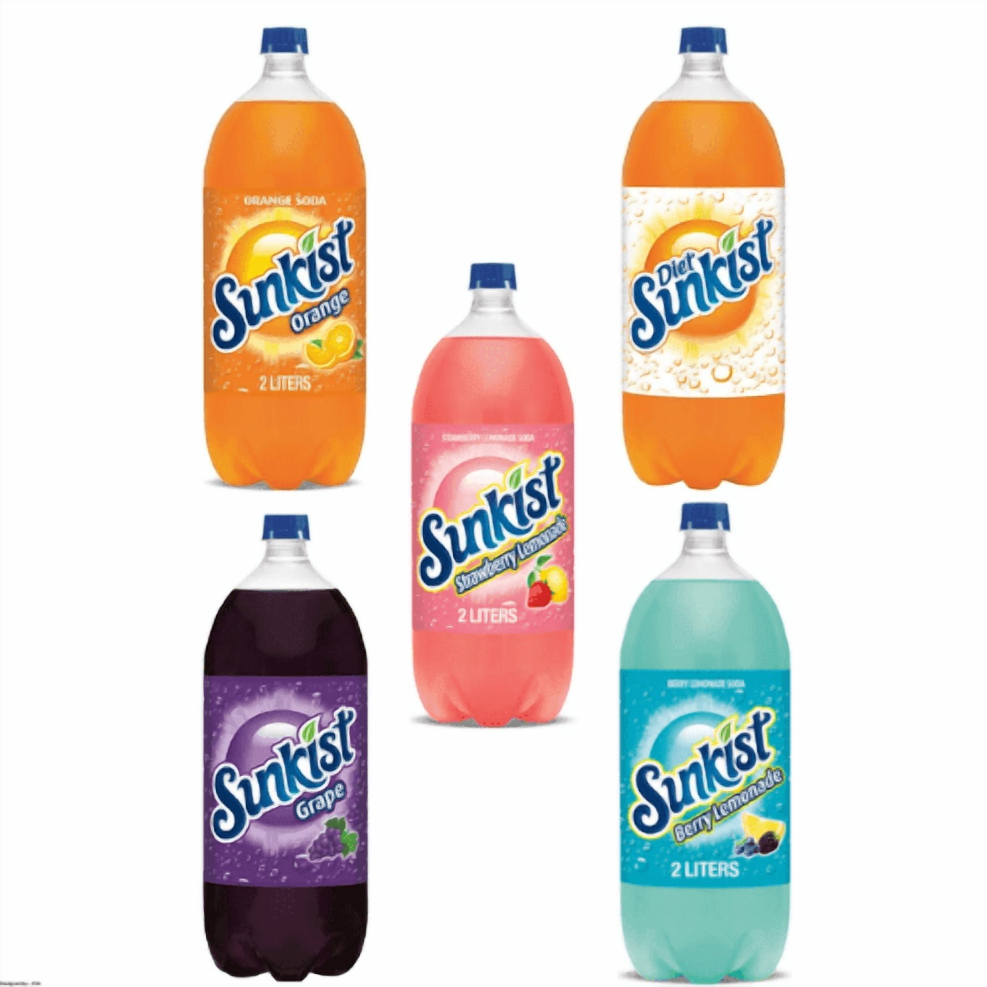 Sunkist Soda Variety Pack, 2 Liter Bottles, 10 Pack (2 Each of 5 ...