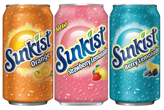 Sunkist Soda Variety Pack 3 Flavors Orange, Strawberry Lemonade & Berry ...