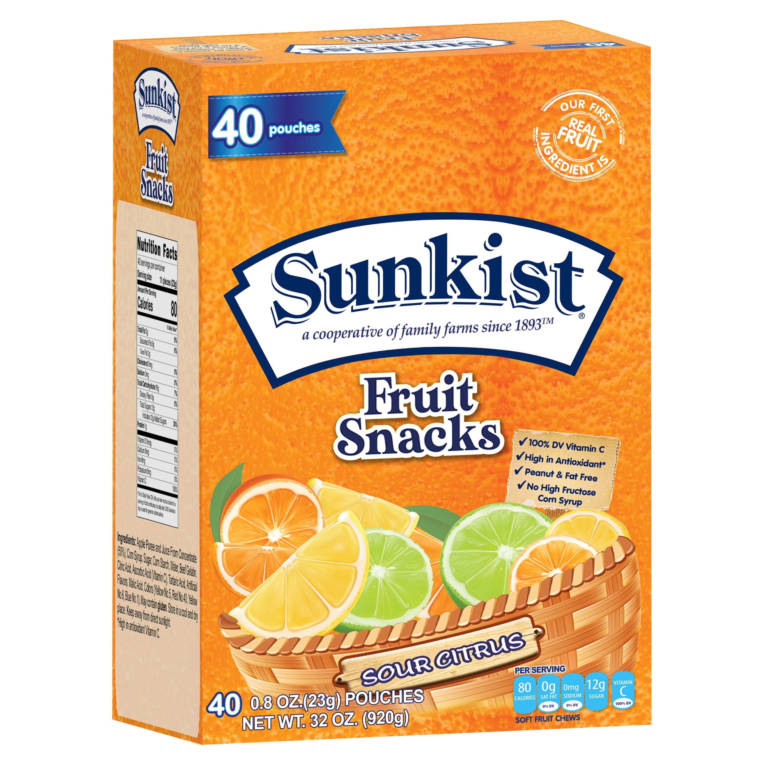 Sunkist Sour Citrus - Peanut, Fat, High MDH1Fructose Corn Syrup Free ...