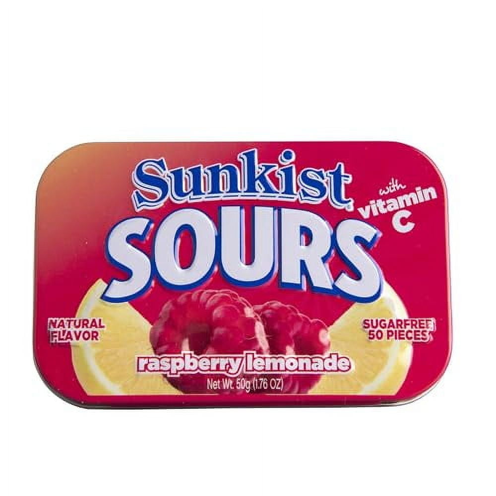 Sunkist Sours, Raspberry Lemonade, Vitamin C, Sugar Free Sour Candy, 1. ...
