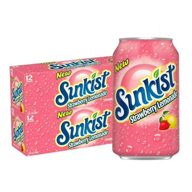 Sunkist Strawberry Lemonade -12 fl oz (Pack of 24) - Walmart Business ...
