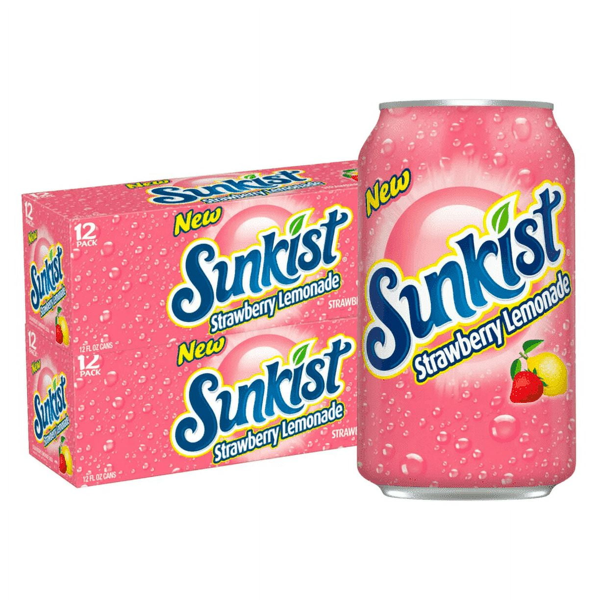 Sunkist Strawberry Lemonade - 24 cans/12 fl oz - Walmart.com