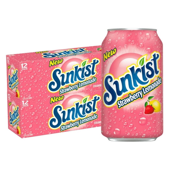 Sunkist Strawberry Lemonade - 24 cans/12 fl oz - Walmart.com