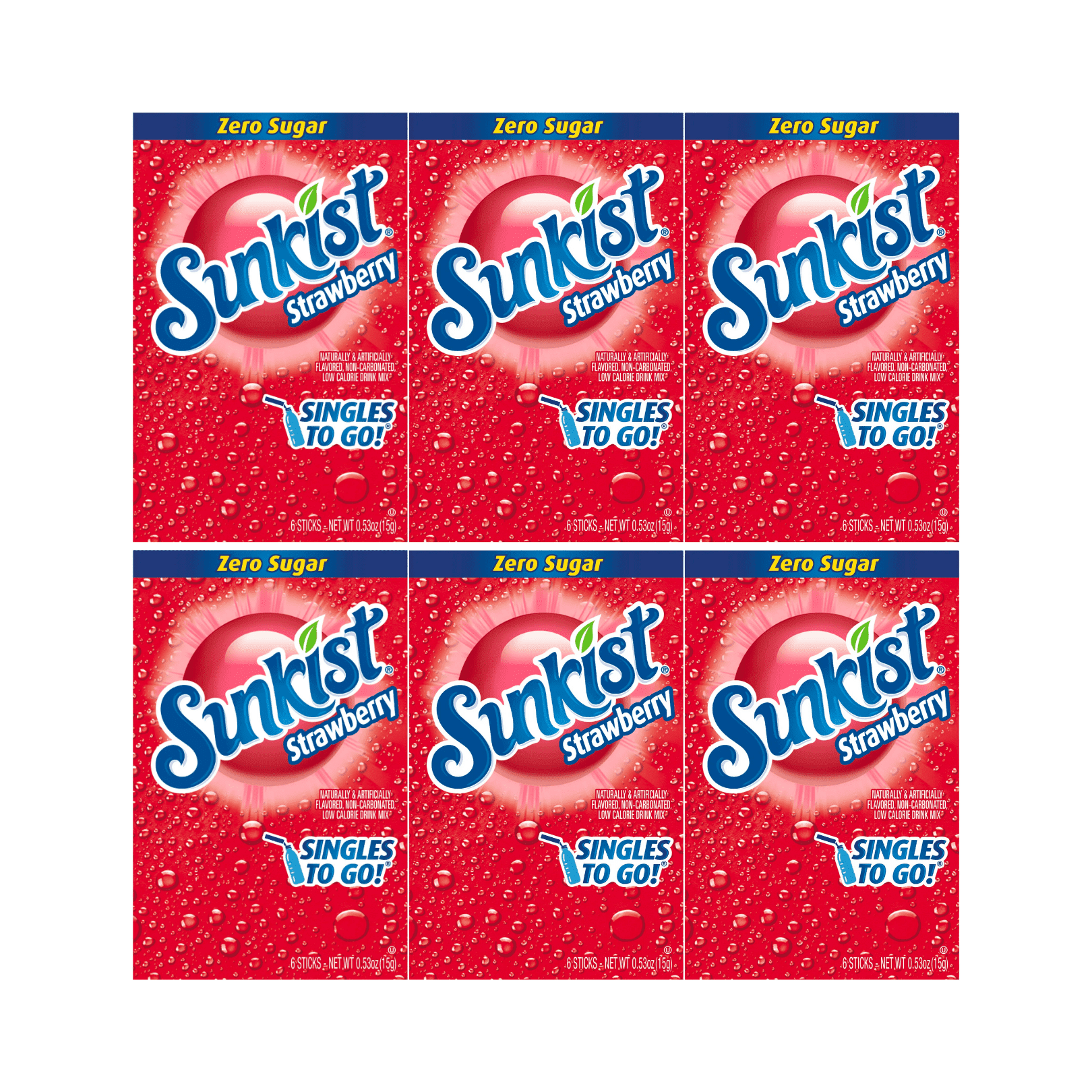 Sunkist Strawberry Singles-To-Go Drink Mix Packets (6-ct., 6-pack ...