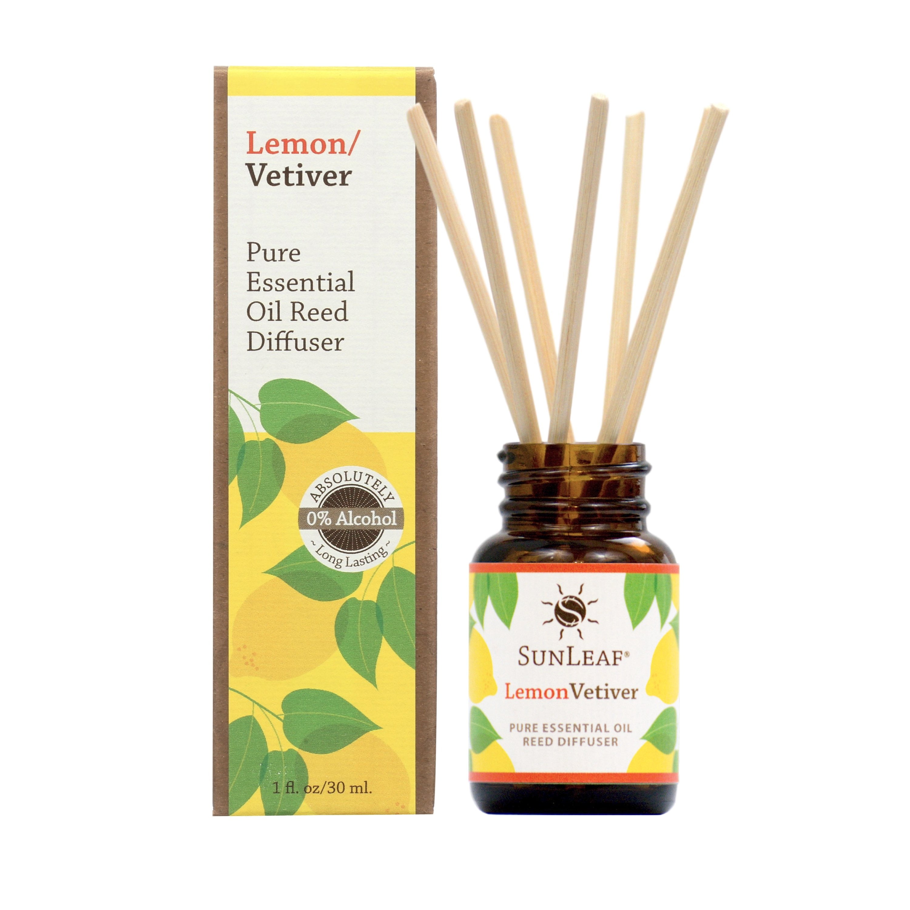 SunLeaf Naturals Mini Reed Diffuser Lemon Vetiver, 1 Fluid Ounce ...