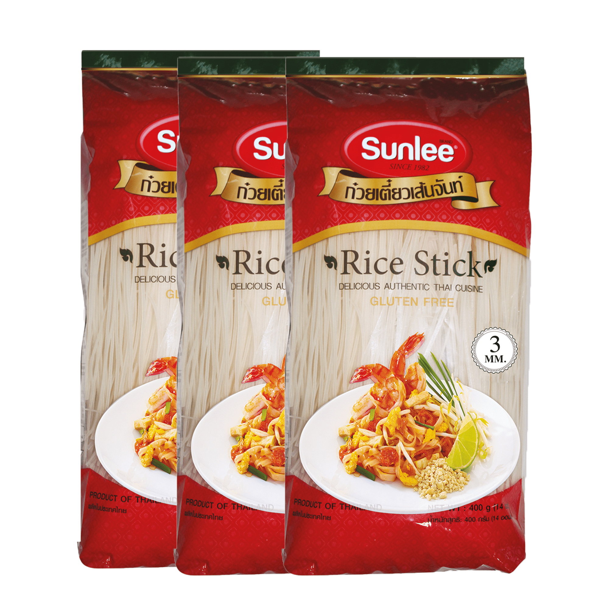 Sunlee Rice Stick (Rice Noodles) (3 mm) 400g [Pack of 3] - Walmart.com