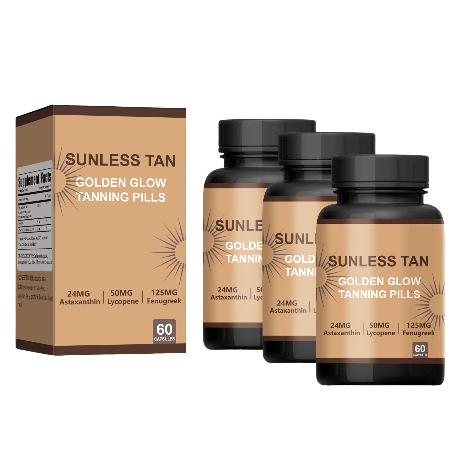 Sunless Tan Golden Tanning Pills 180 - Walmart.com