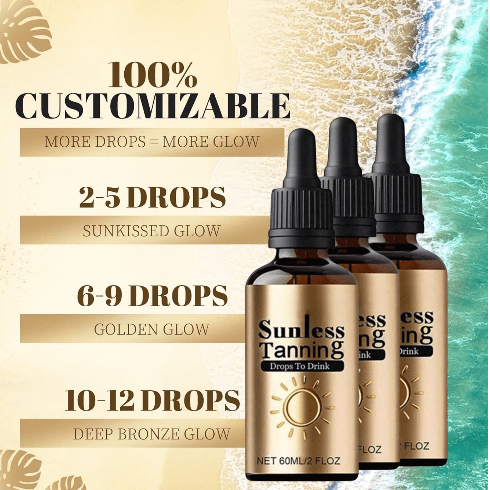 Sunless Tanning Drops To Drink - Drinkable Tanning Drops - Oral Drink ...