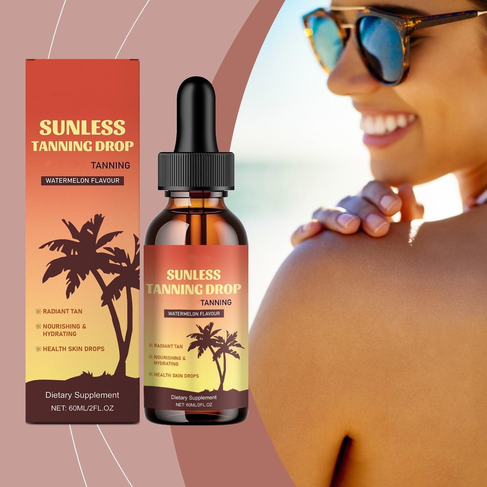 Sunless Tanning Drops, Tanning Lotion Nourishing, Moisturizing Tanner for Face and Body, Tanning ...