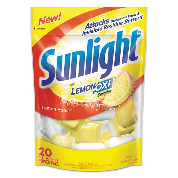 Sunlight Auto Dish Power Pacs Lemon Scent 1.5 oz Single Dose Pouches ...