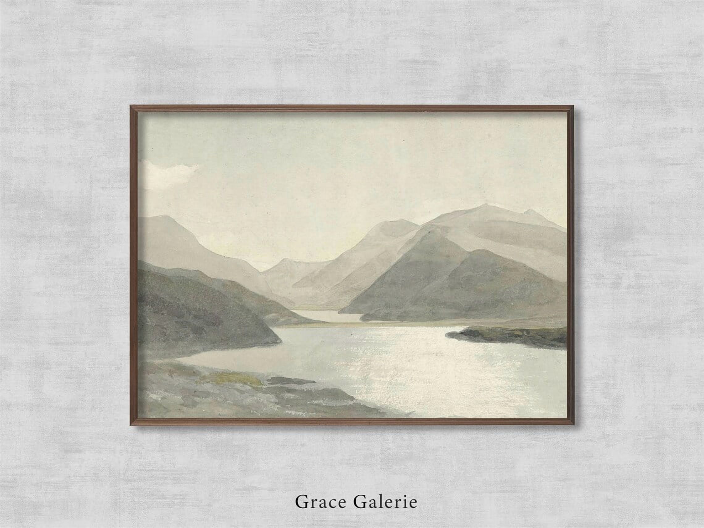 Sunlight Over A Lake Near Snowdon, Vintage, Antique Wall Deco, Home ...