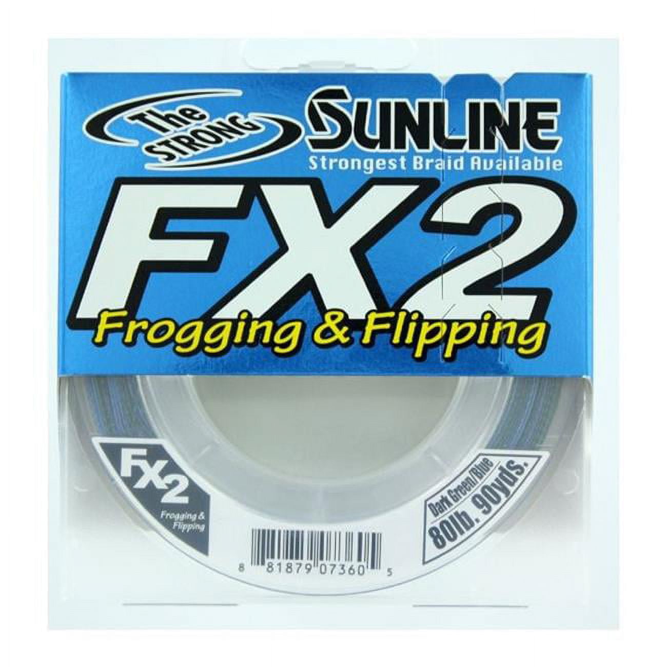Sunline 63039856 90 Yard x 80 lbs Dark Green & Blue FX2 Braid Fishing ...