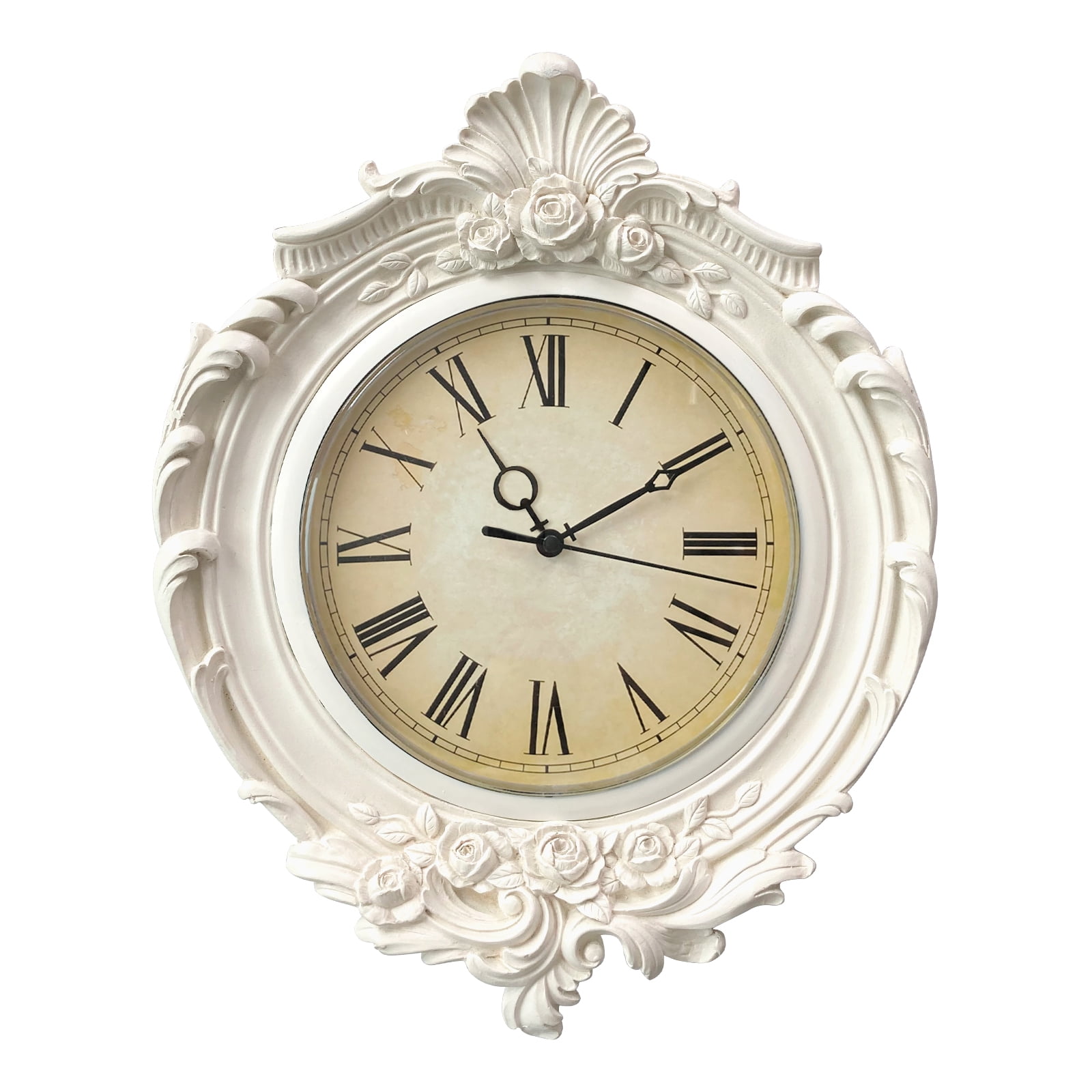 Sunlit 13x11 Inch Vintage Wall Clock, European Style Decorative Retro ...