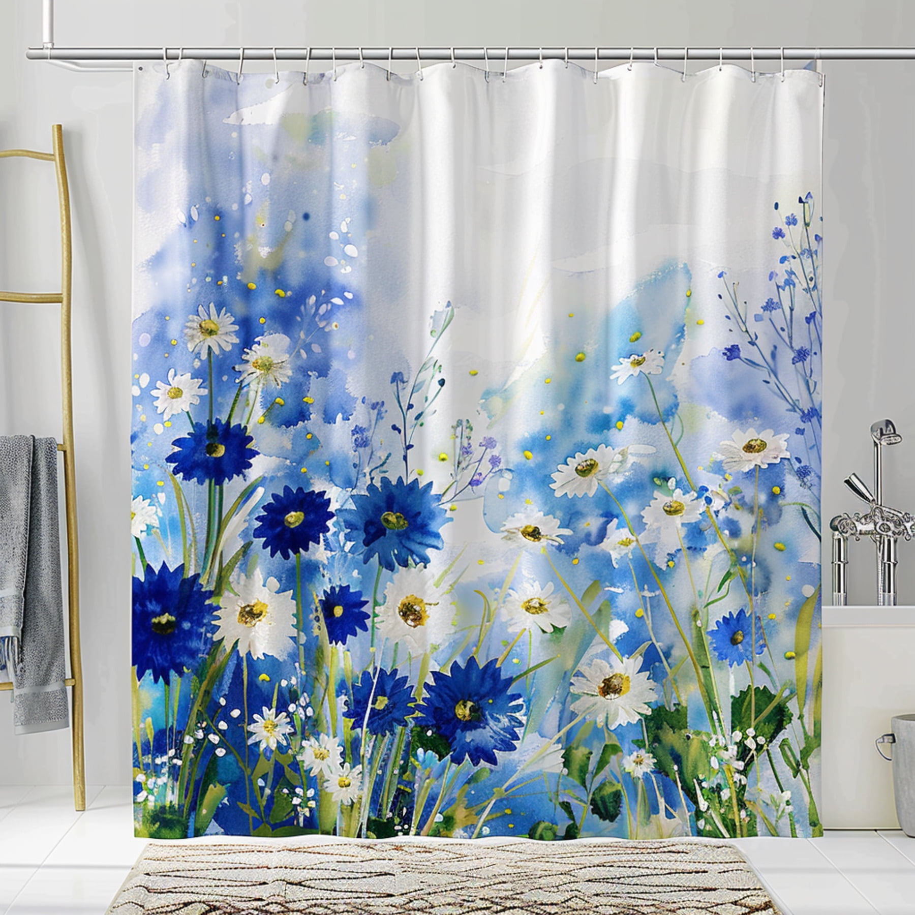 Sunlit Floral Garden Shower Curtain Brighten Your Bathroom With Daisies