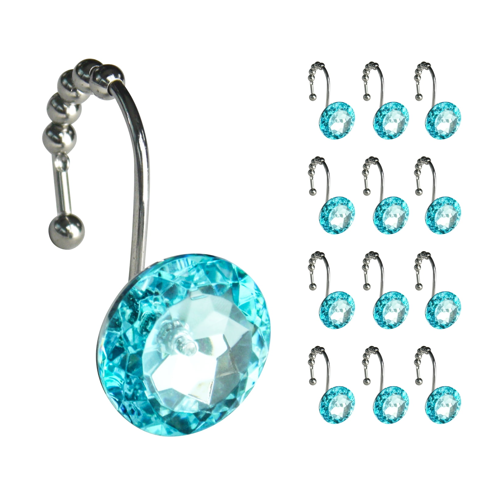 Sunlit Luxury Design Round Teal Diamond Crystal Gem Bling with Glide ...