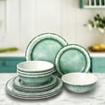 Sunlit Melamine Dinnerware Set of 12 Pcs Dinner Dishes Set for Indoor ...