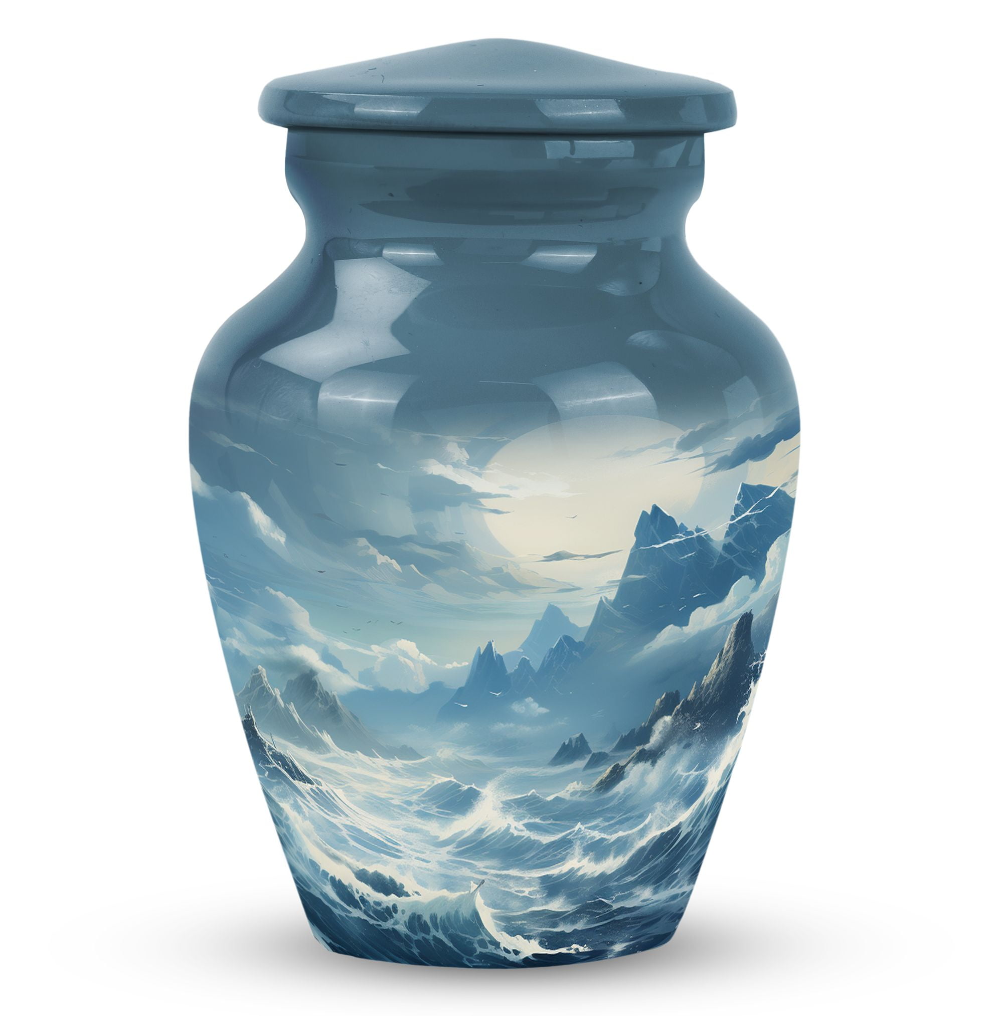 Sunlit Ocean Storm Peaks Small Urns For Human Ashes Keepsake - Memorial ...