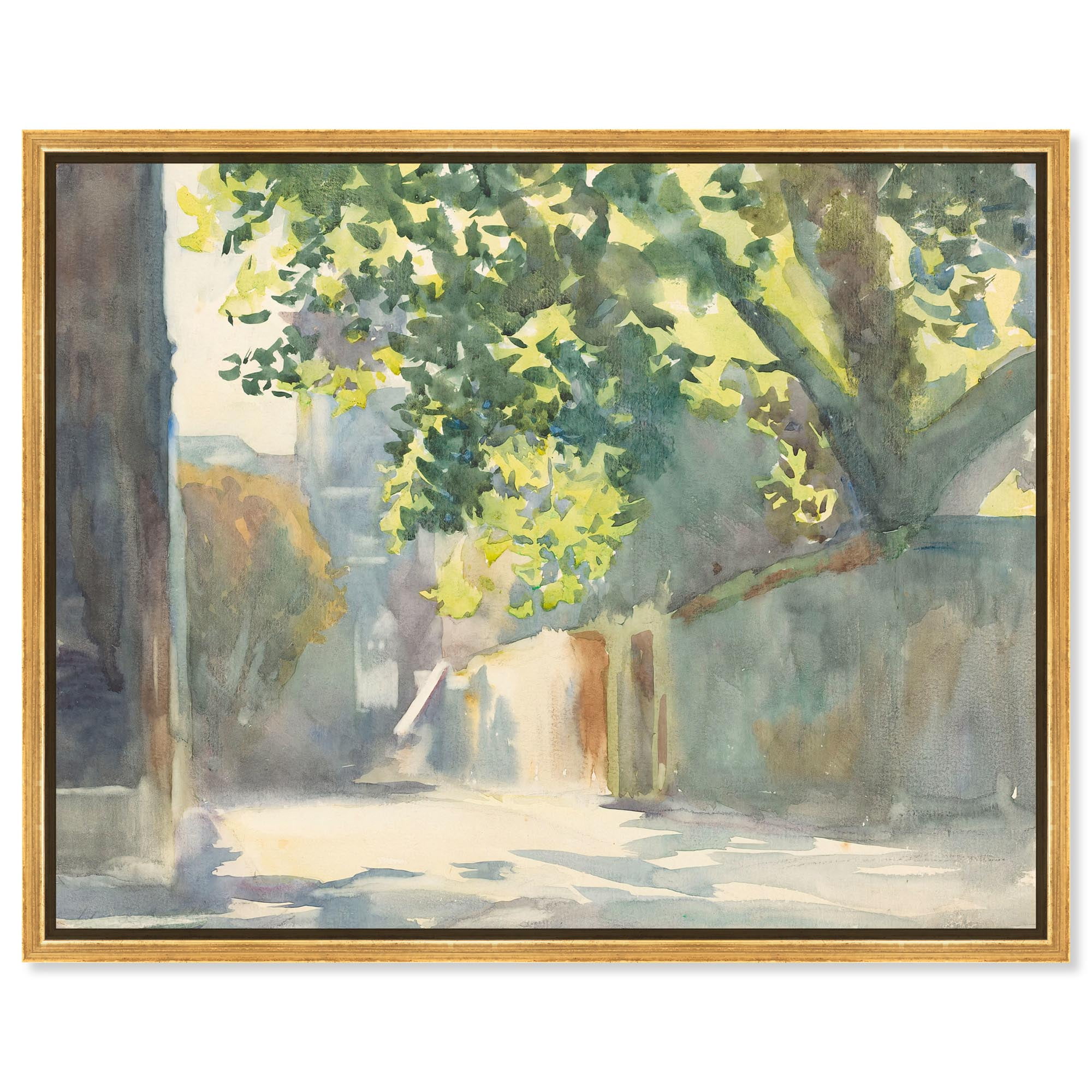 Sunlit Wall Under a Tree 1913 Canvas Classic Landscapes by Art Remedy ...