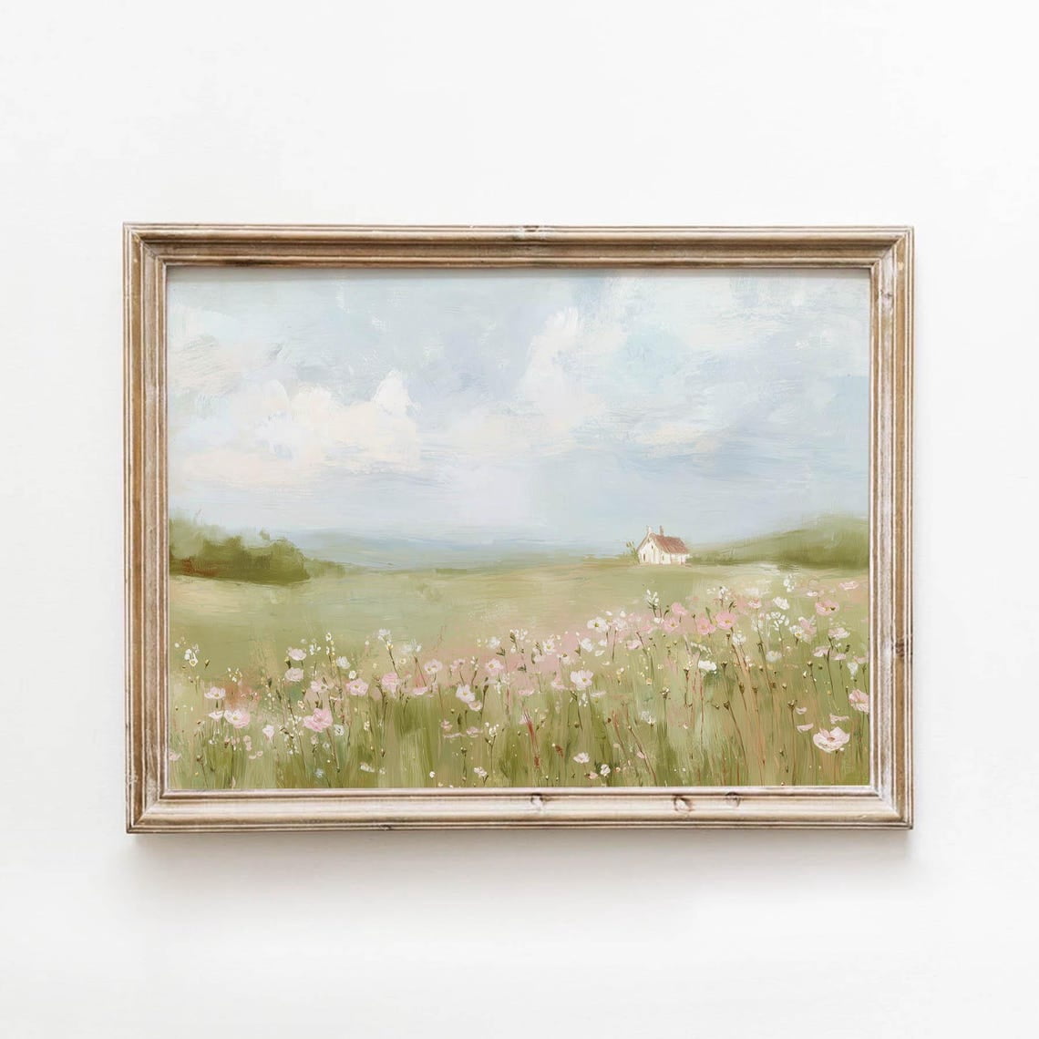 Sunlit Wildflower Meadow Pastel Cottage Cottagecore Landscape Decor ...