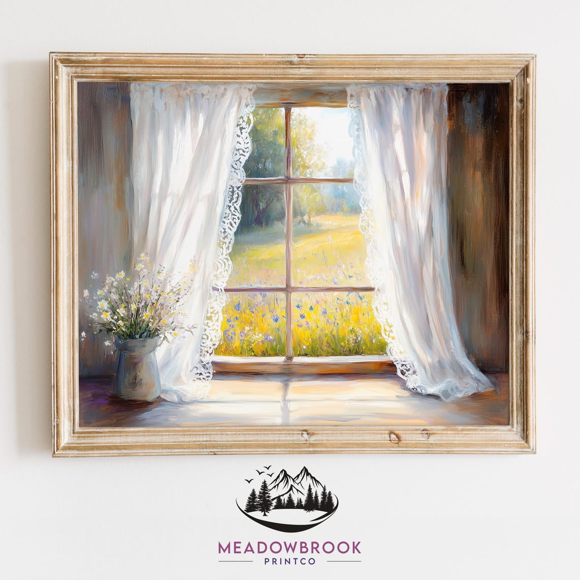 Sunlit Window Wildflower Meadow - Spring Cottagecore Printable, Vintage ...