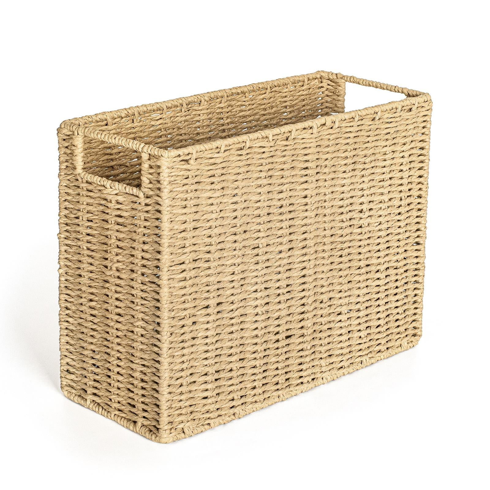 Sunlit Woven Natural Fibre Magazine Holder, Magazine Rack Floor, Hand ...