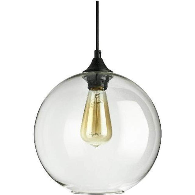 Sunlite 07092 - 1 Light (Medium Screw Base) Matte Black Clear Glass ...