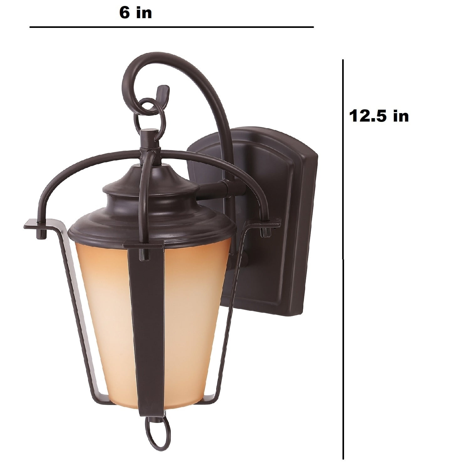 Sunlite 11.5 in. LED Alabaster Glass Wall Mount Outdoor Lantern Sconce ...