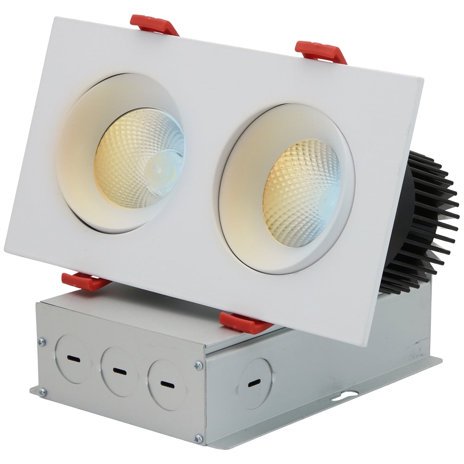 Sunlite 3.5” LED Two Head Gimbal Regressed Downlight Fixture, 24W, 1540 ...