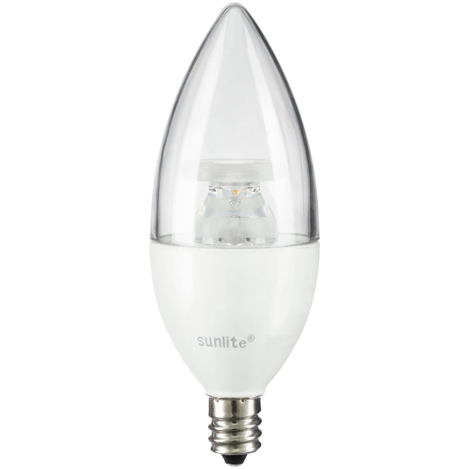 Sunlite 80774 - CTC/LED/7W/E12/CL/D/ES/27K Blunt Tip LED Light Bulb ...