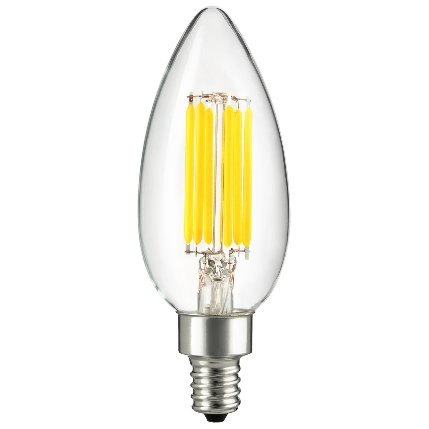 Sunlite 81101-SU 5 Watt Torpedo Tip Lamp Candelabra (E12) Base Cool ...