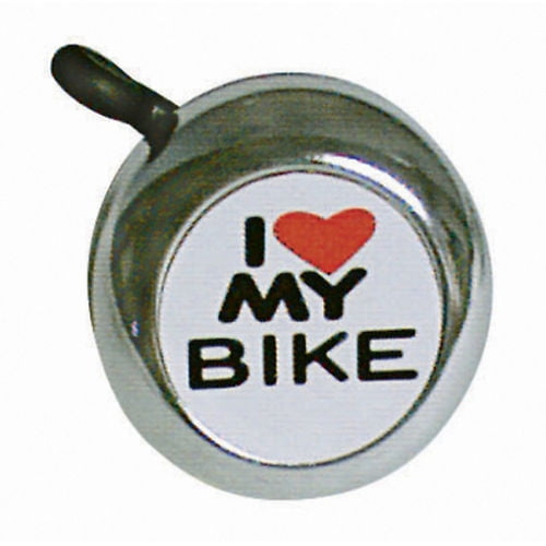 Sunlite Bicycle I Love My Bike Classic Chrome Bell w/ Handlebar Mount ...