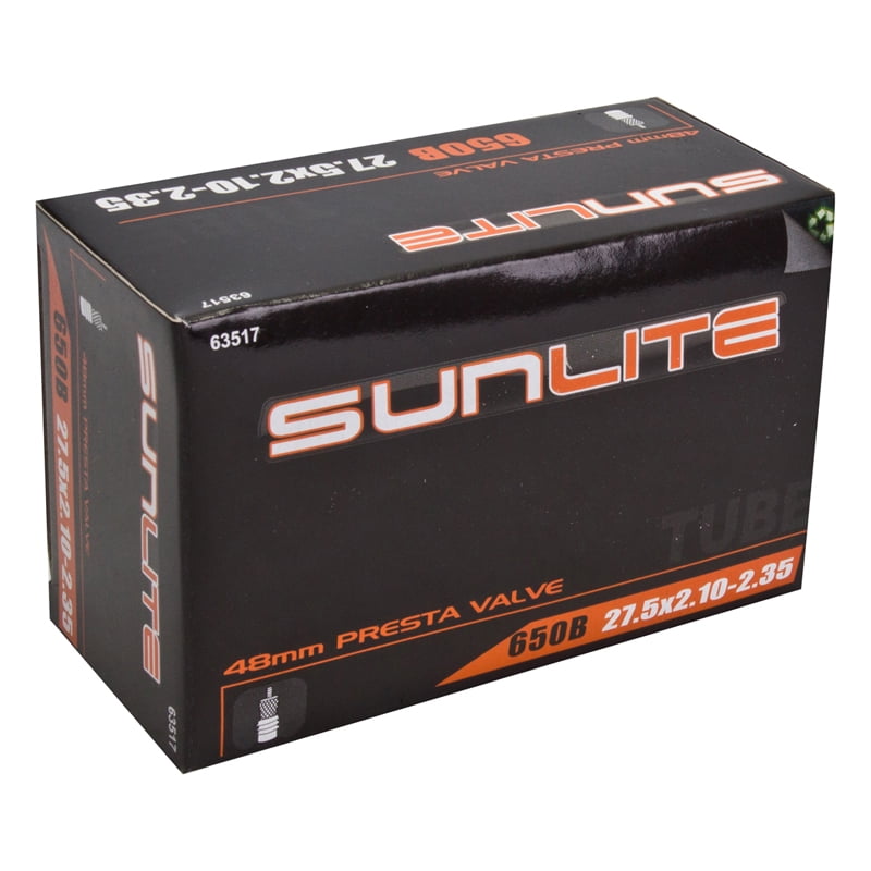 Sunlite Bicycle Inner Tube 650B Mountain 27.5" x 2.10-2.35mm Presta ...