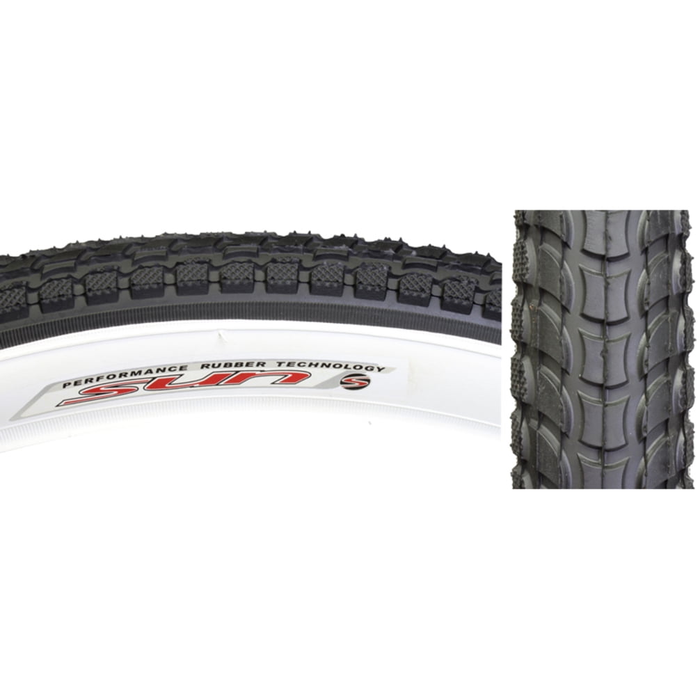 Sunlite K927 26 Balloon Comfort Cruiser Tire Lightweight 1lb Black White Exterior Large Air Volume Shock Absorption Walmart