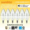 Sunlite LED G16.5 Bulb, 5W (40W Eq.), E12 Base, Dimmable, Frost, 3000K Warm, 6-Pack - Walmart.com