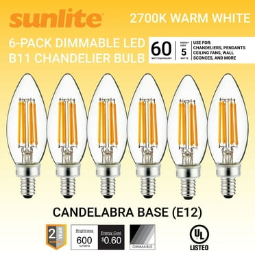 Sunlite LED G30 Edison Globe Light Bulb, 8.5 Watts (100W Equivalent ...