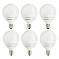 Sunlite LED G16.5 Light Bulb, 5 Watts (40W Equivalent), Candelabra E12 Base, Dimmable, Frost ...