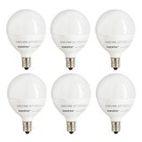 Sunlite LED G16.5 Light Bulb, 5 Watts (40W Equivalent), Candelabra E12 Base, Dimmable, Frost ...