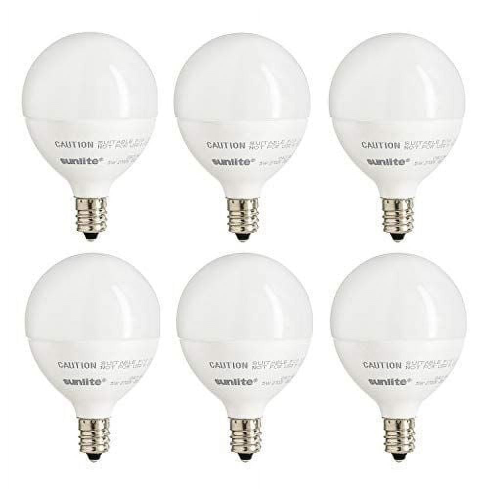 Sunlite LED G16.5 Bulb, 5W (40W Eq.), E12 Base, Dimmable, Frost, 3000K Warm, 6-Pack - Walmart.com