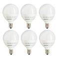 Sunlite LED G16.5 Bulb, 5W (40W Eq.), E12 Base, Dimmable, Frost, 3000K Warm, 6-Pack - Walmart.com