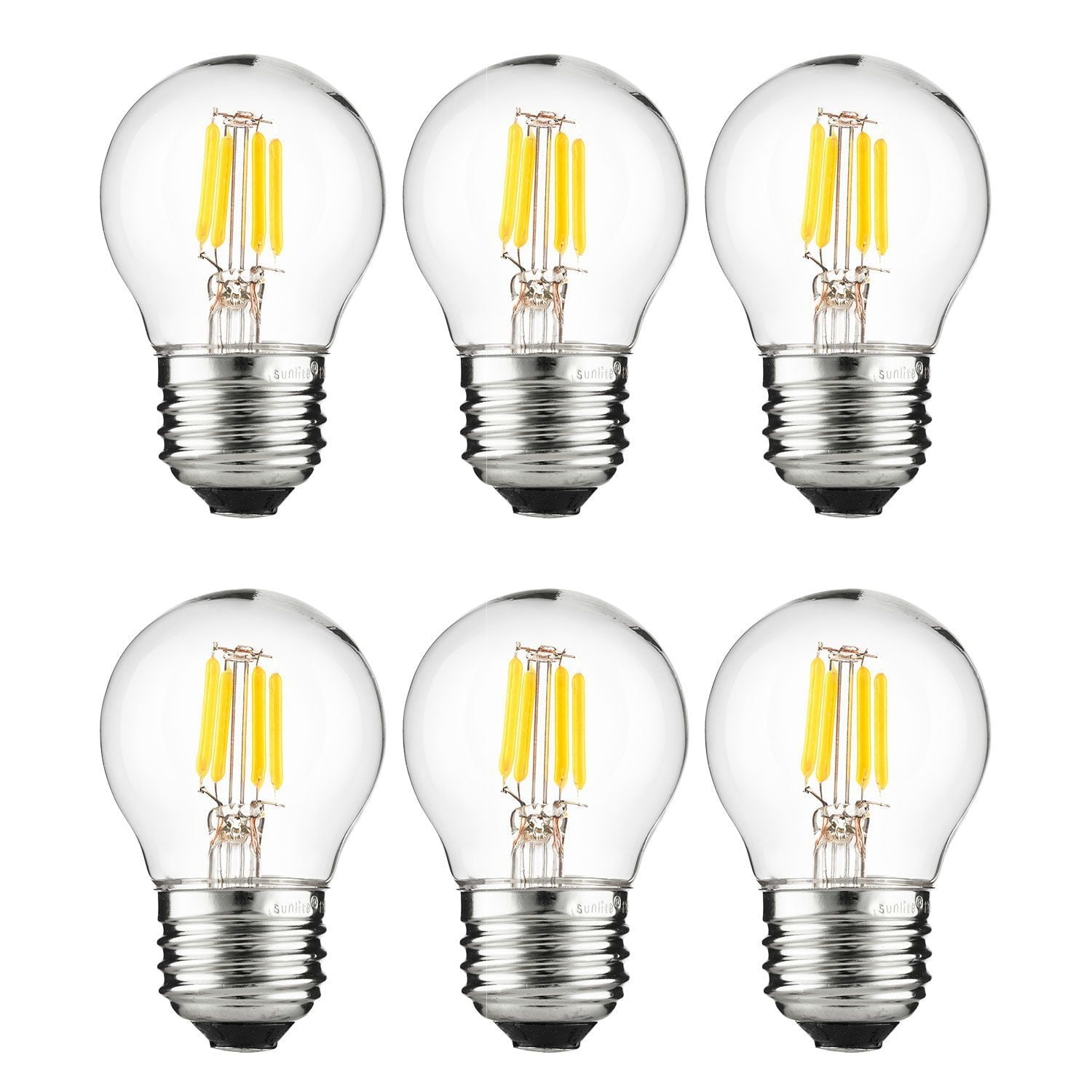 Sunlite LED Globe Light Bulb, 3W 25W Equivalent, Dimmable Amber 2200K ...