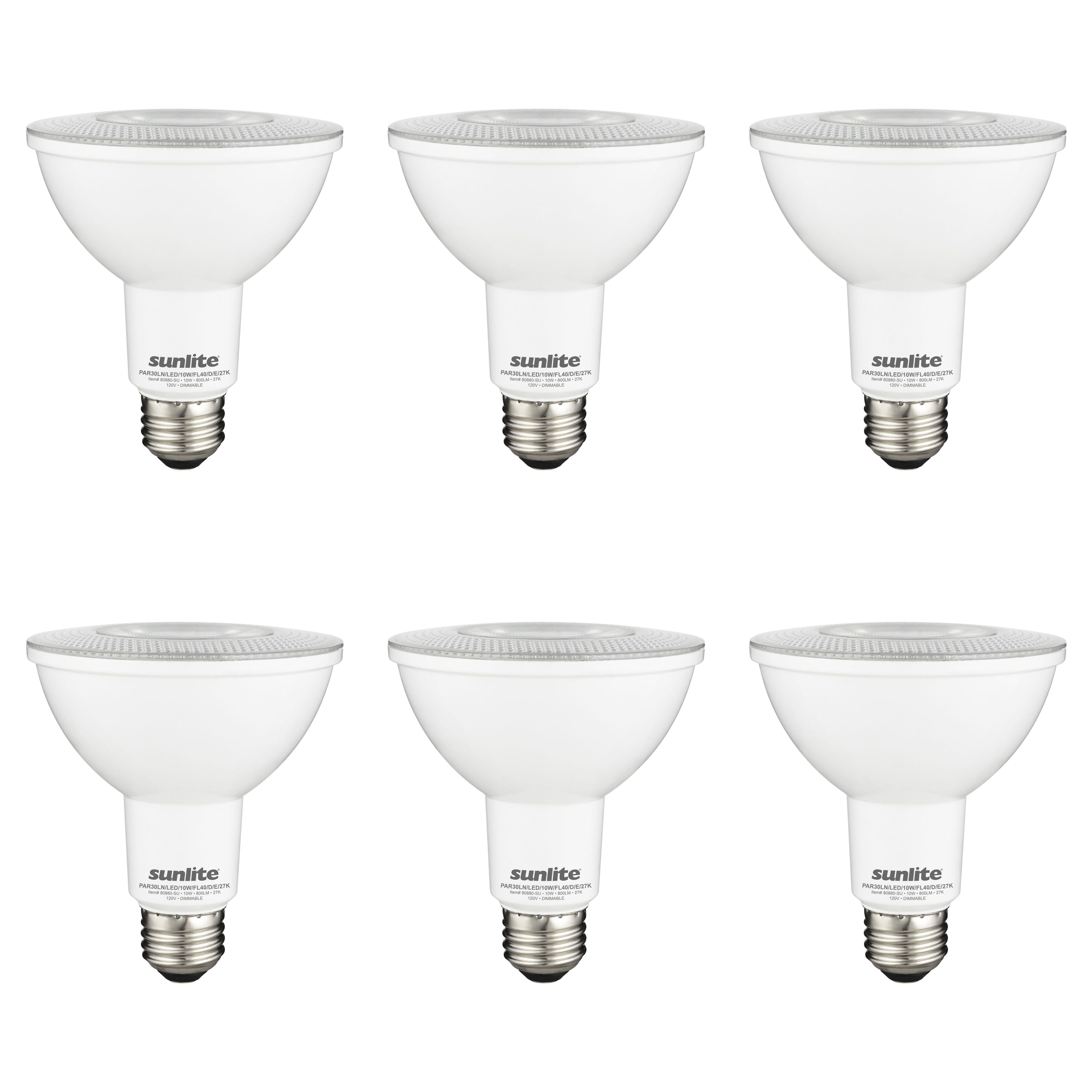 Sunlite LED PAR30 Long Neck Recessed Light Bulb, 9 Watt (75W Equivalent), Medium E26 Base ...