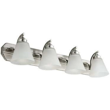 Sunlite Modern Vanity Light Fixture, Square Bell-Shaped Frosted Glass ...