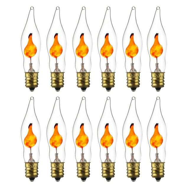 Sunlite Petite Chandelier Electric Shaped Flicker Flame Light Bulb, E12 ...