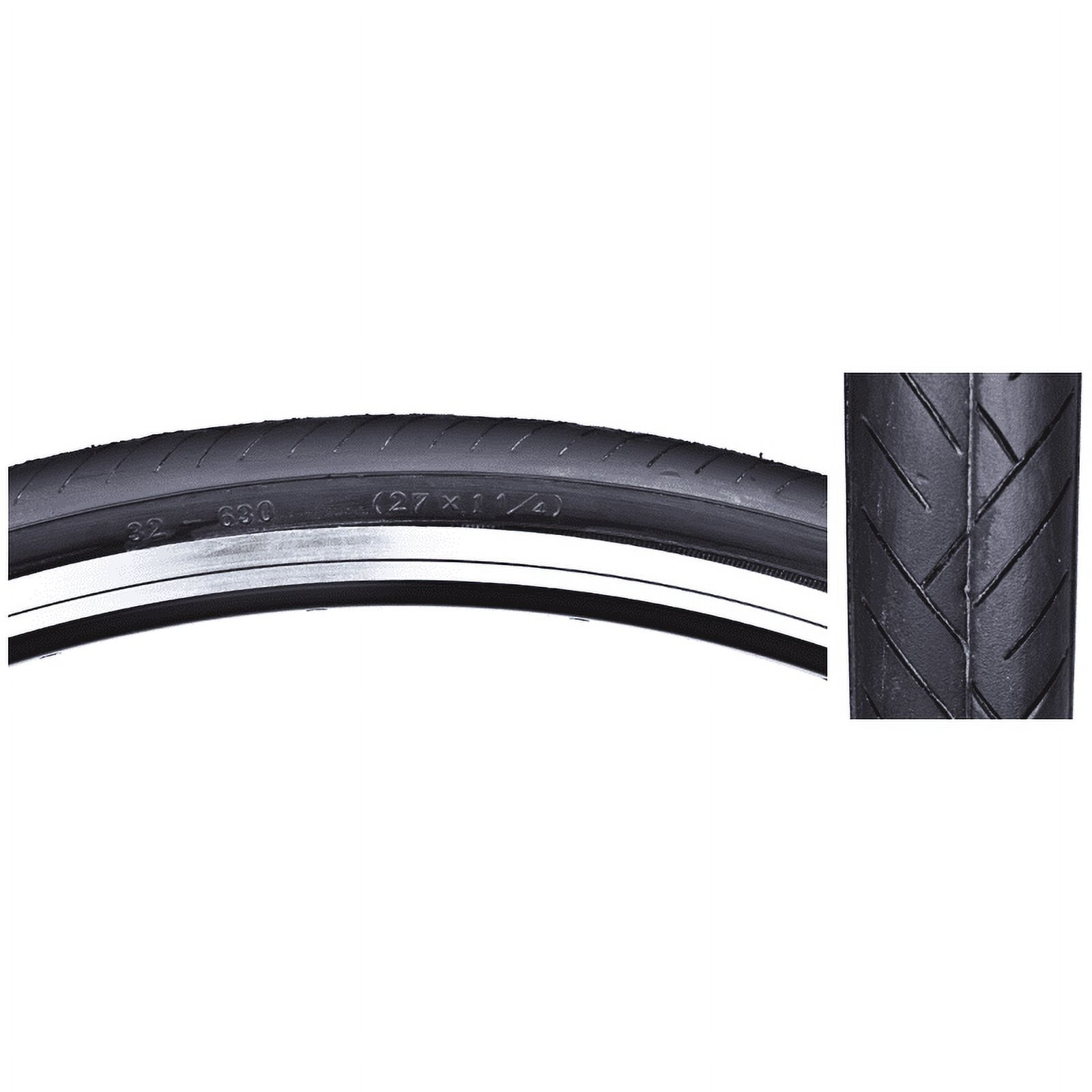 Sunlite Flat Shield Road 27x11/4 Clincher Wire Black/Black Reflective ...