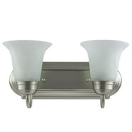 Sunlite Modern Vanity Light Fixture, Square Bell-Shaped Frosted Glass ...